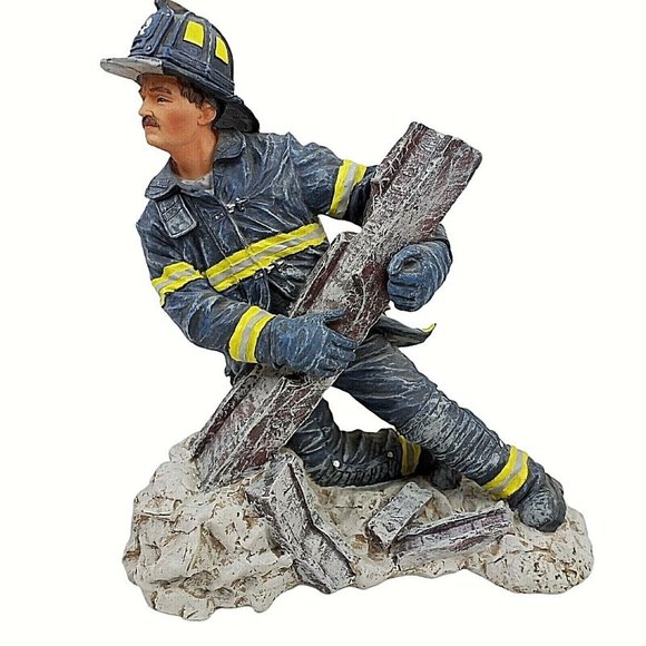 unmarked | Accents | Firefighter Figurine With Building Beam Fireman ...